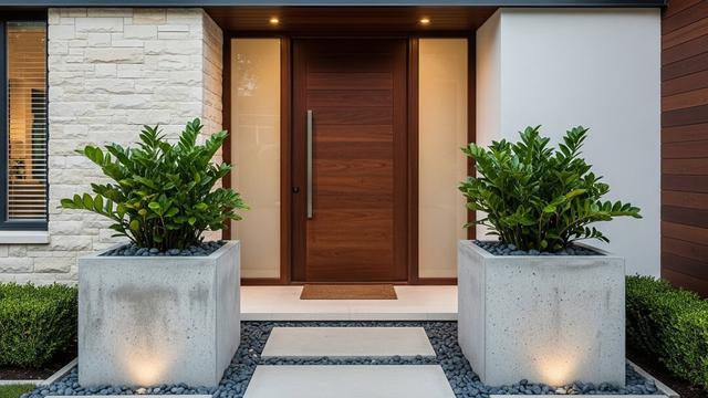 10 Inspirasi Desain Kebun Mini Rumah Modern dengan Planter Box Beton ...