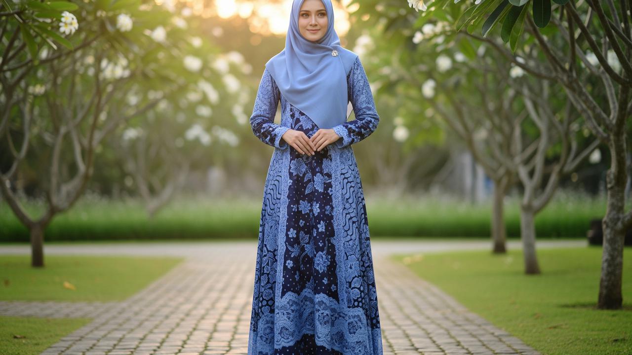 9 Model Gamis Batik Brokat Gaya Elegan Simpel ala 2026, Inspirasi ...