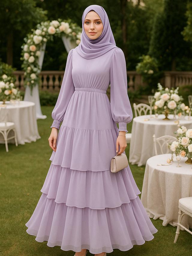 7 Model Gamis Syari Kekinian Warna Pastel, Cocok Buat Kondangan Garden ...