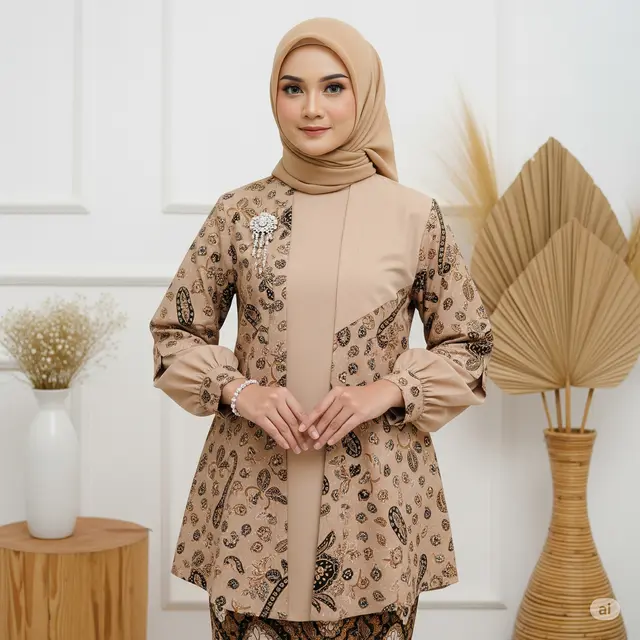 6 Model Gamis Dua Motif, Inspirasi Tampil Syar'i dan Stylish - Hot ...
