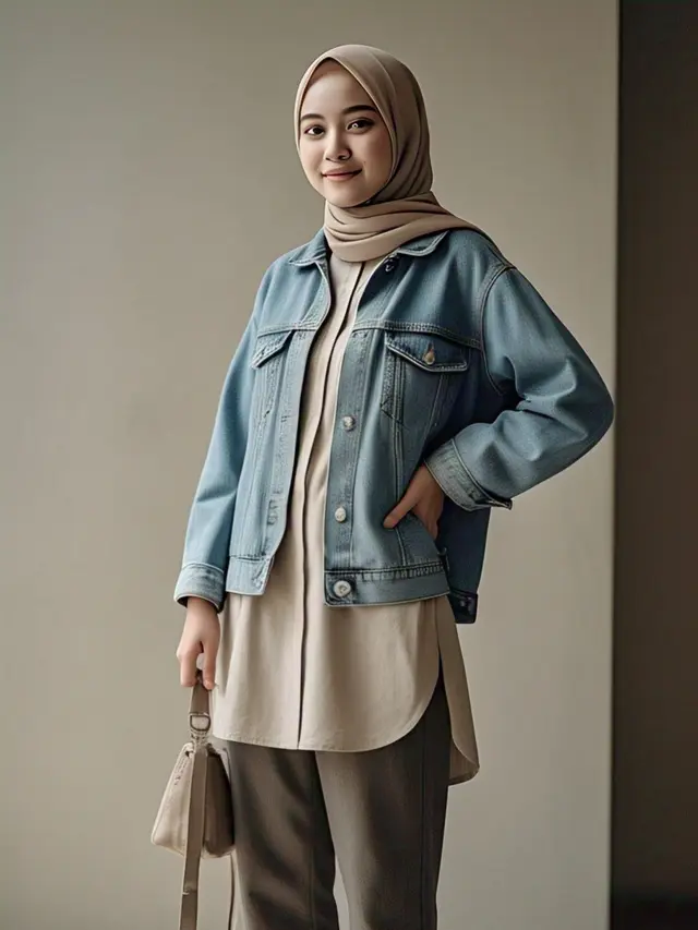 8 Ide OOTD Hijab dengan Jaket Jeans, Inspirasi Outfit Ngampus dan Aktivitas Outdoor - Islami ...