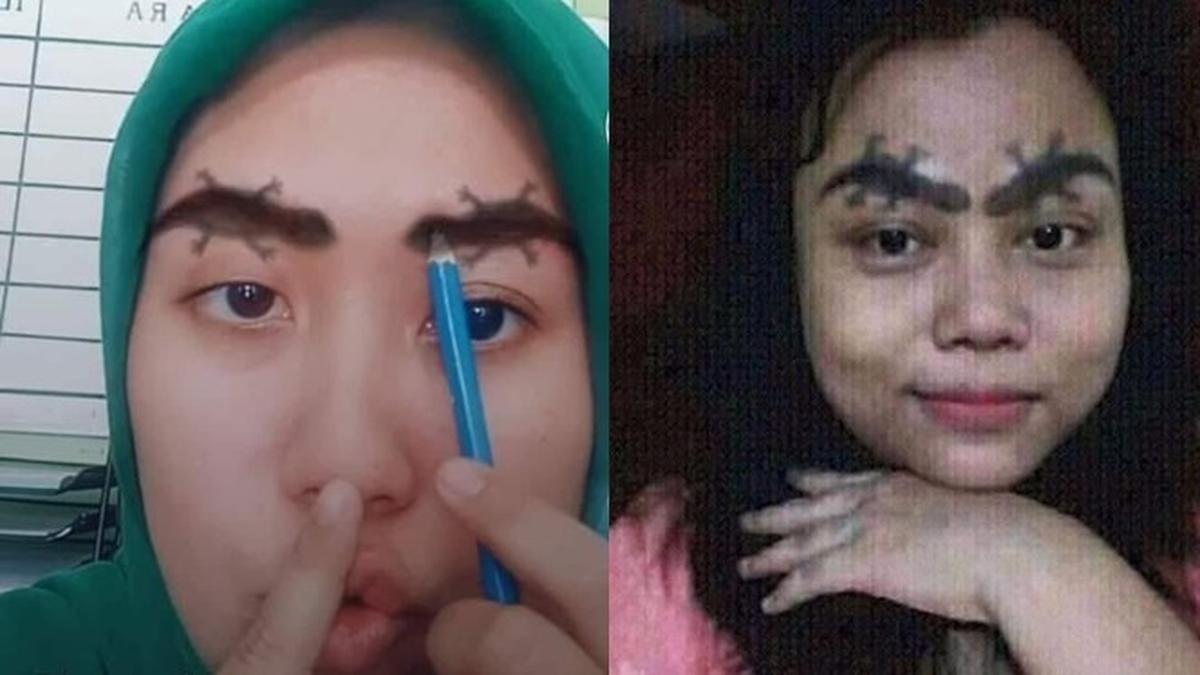 6 Alis Cewek Bentuk Cicak Ini Bikin Geli, Enggak Habis Pikir - Hot Liputan6.com