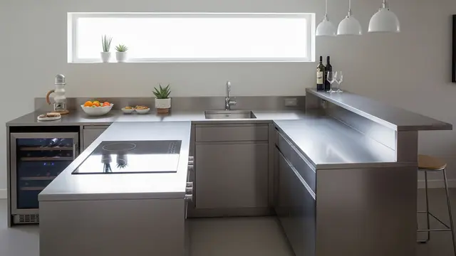 7 Meja Dapur Baja Ringan Bentuk L yang Cocok untuk Ruangan Sempit ...