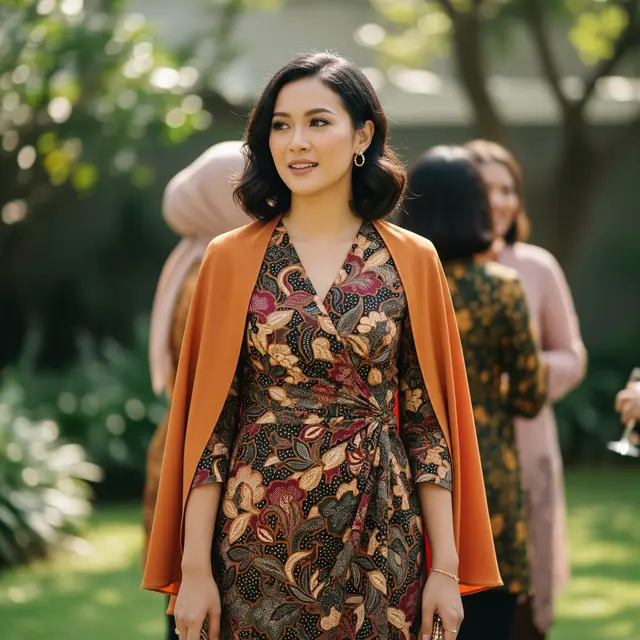 9 Model Dress Batik Lilit Kombinasi Outer Polos Simple Elegan untuk Arisan, Tampil Anggun - Hot ...