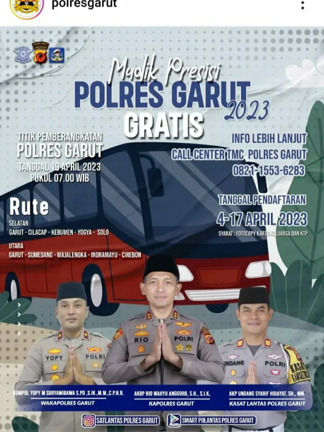 Polres Garut Siapkan Puluhan Bus Mudik Gratis, Cek Cara Pendaftarannya ...