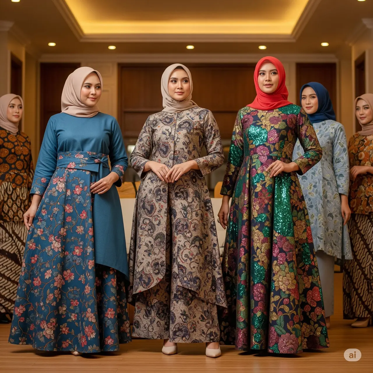 7 Model Baju Batik Pesta Wanita Muslim Modern 2025, Syar'i, Stylish dan ...