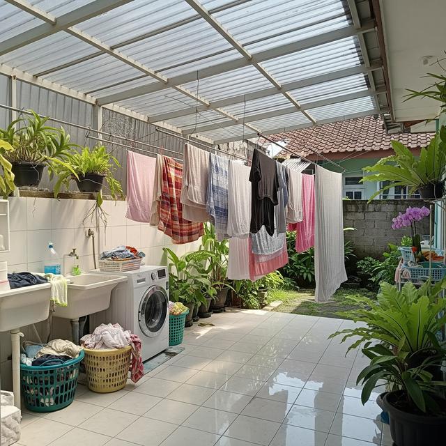 9 Contoh Teras Rumah Kecil yang Dijadikan Area Cuci dan Jemur ...
