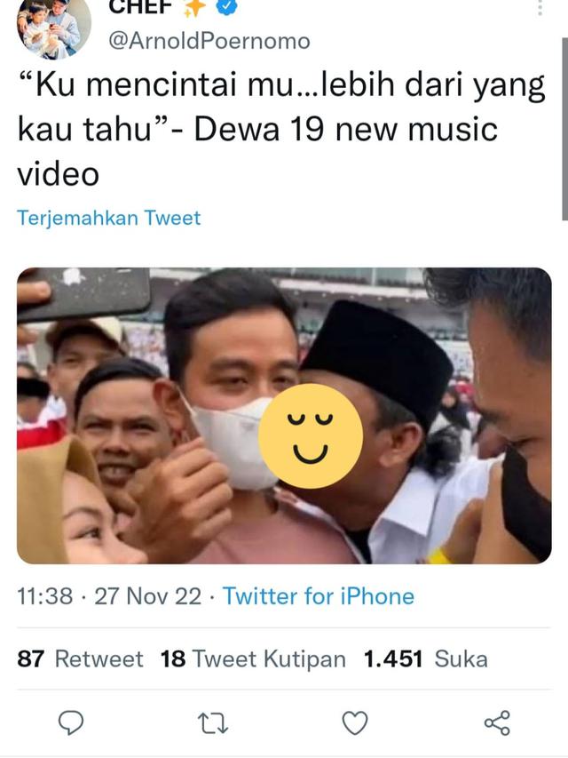 Viral Foto Gibran Rakabuming Dicium Pria Berkumis, Chef Arnold Kutip ...