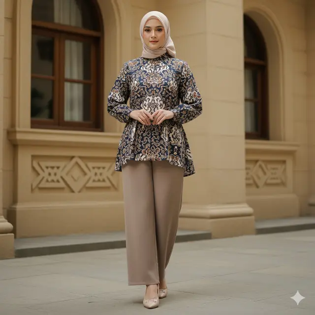 10 Model Atasan Batik Kantoran yang Elegan dan Simpel untuk Wanita ...