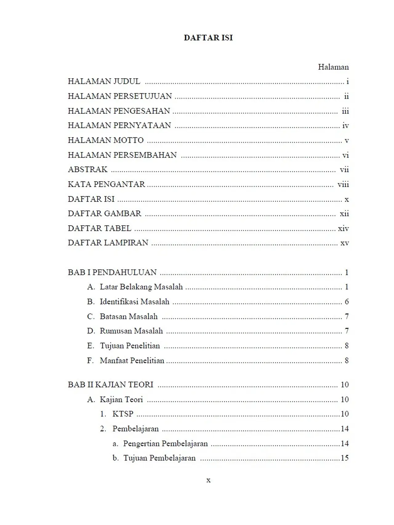 Contoh Daftar Isi dan Cara Membuatnya dengan Format yang Benar - Hot ...