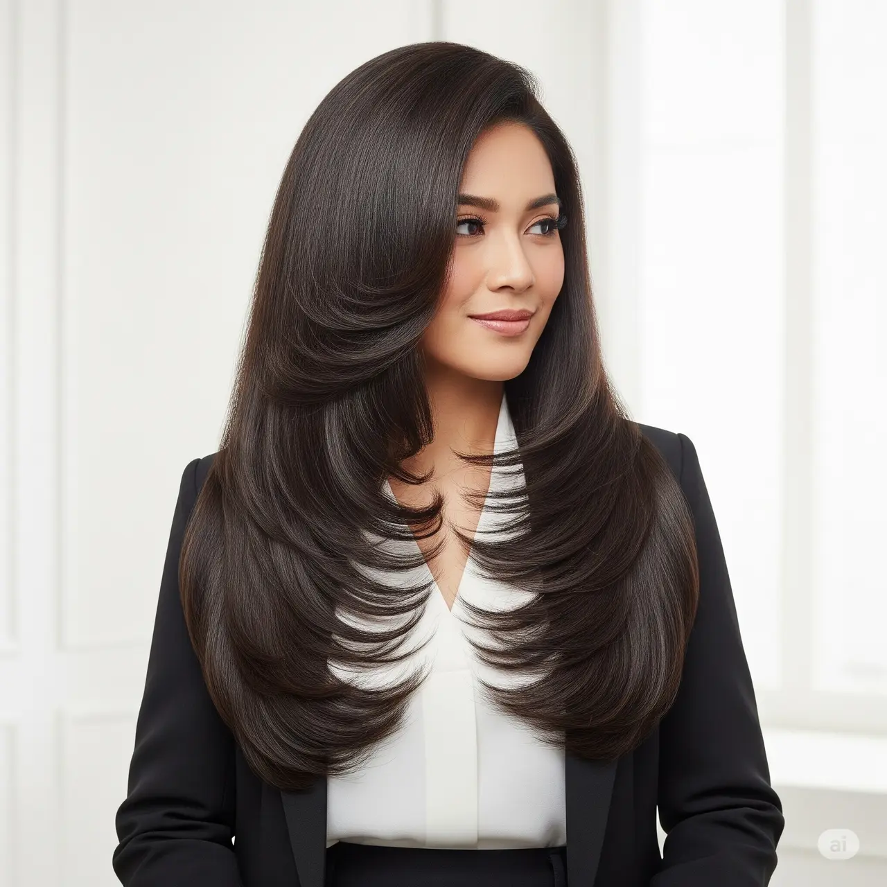8 Inspirasi Model Rambut Layer Panjang untuk Wanita Karier Usia 25 di ...