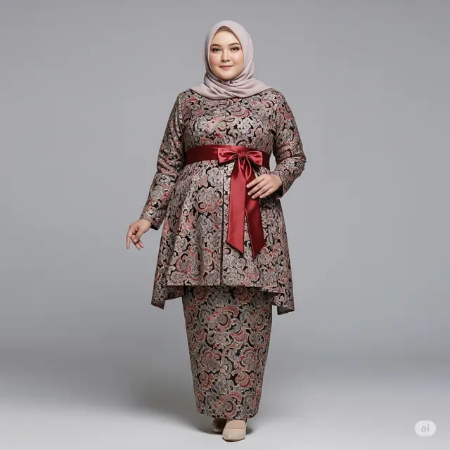 10 Rekomendasi Model Gamis Brokat untuk Perut Buncit, Tetap Tampil ...