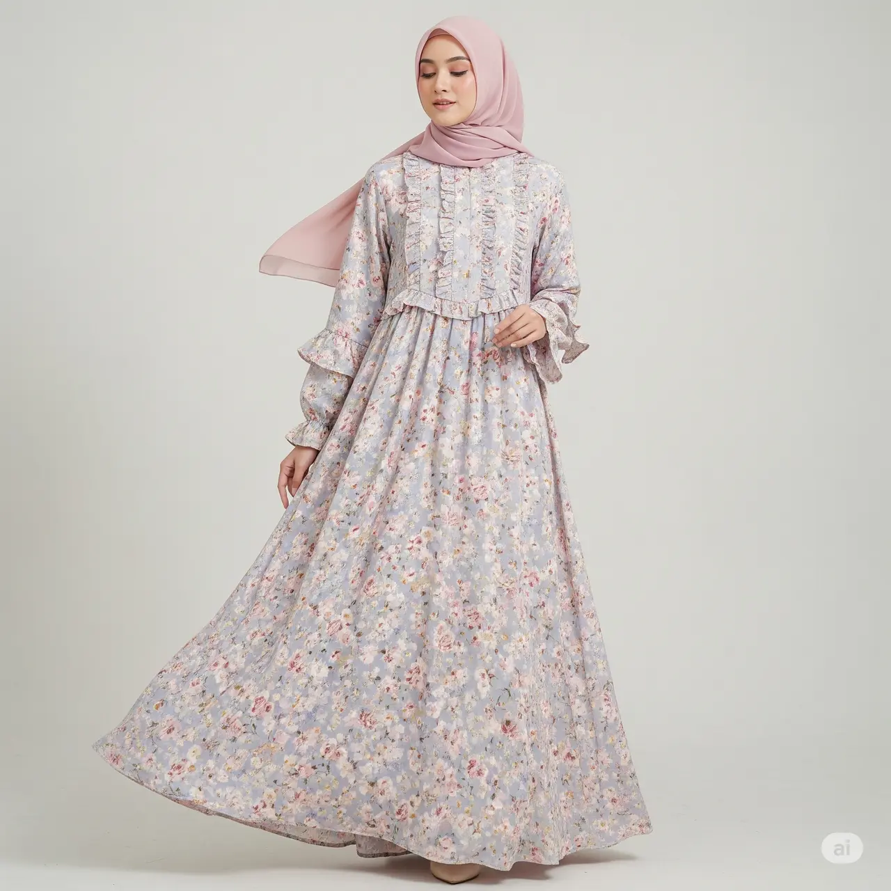 9 Model Baju Gamis Motif Bunga Terbaru yang Wajib Kamu Coba di Tahun ...