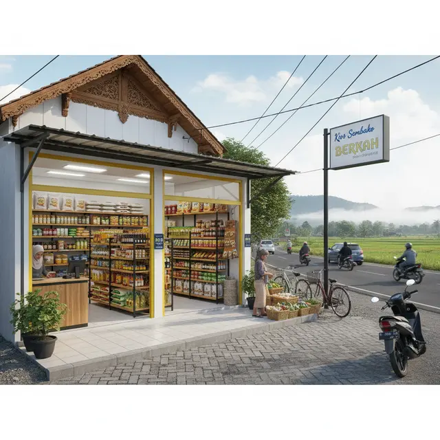 10 Inspirasi Kios Sembako Modern di Pinggir Jalan, Desain Ini Bikin ...