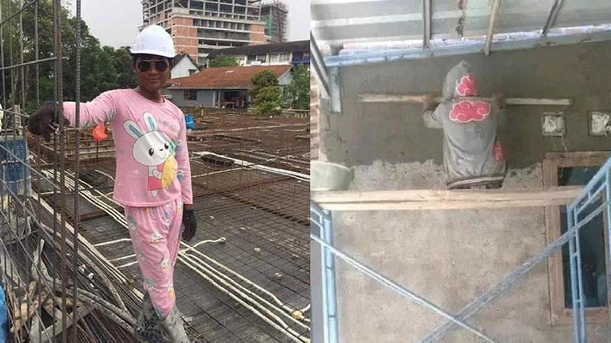 6 Baju Kuli Bangunan yang Berusaha Tampil Beda Ini Nyeleneh, Kocak ...