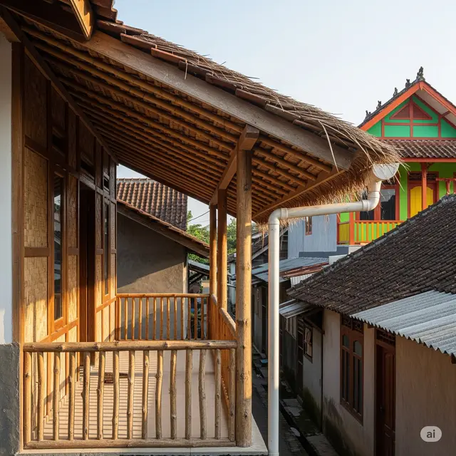 7 Bentuk Atap Teras Rumah Sederhana untuk Hunian di Kampung Padat ...