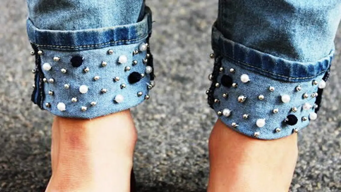 DIY Jeans Manik-Manik Super Manis