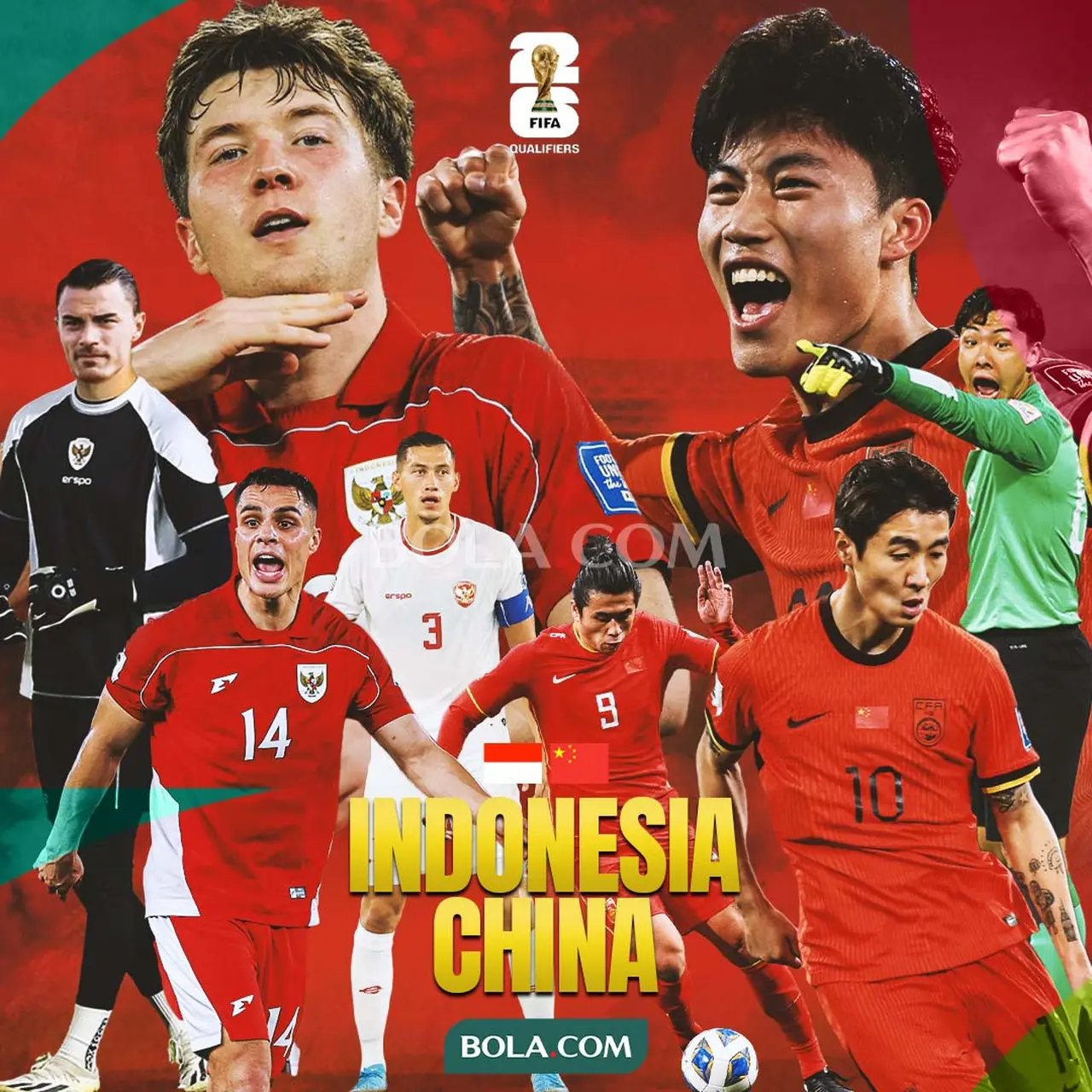 Link Live Streaming Timnas Indonesia Vs China, Kualifikasi Piala Dunia 2026 - Indonesia Bola.com