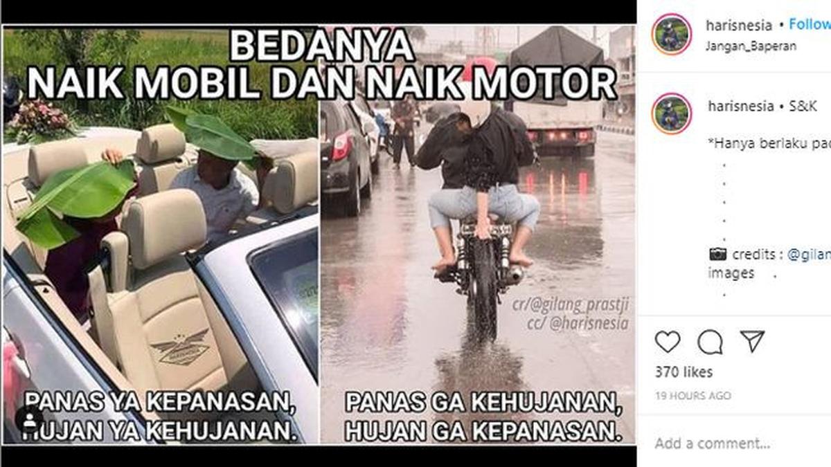 Meme Otomotif: Perbedaan Naik Mobil dengan Sepeda Motor - Otomotif ...