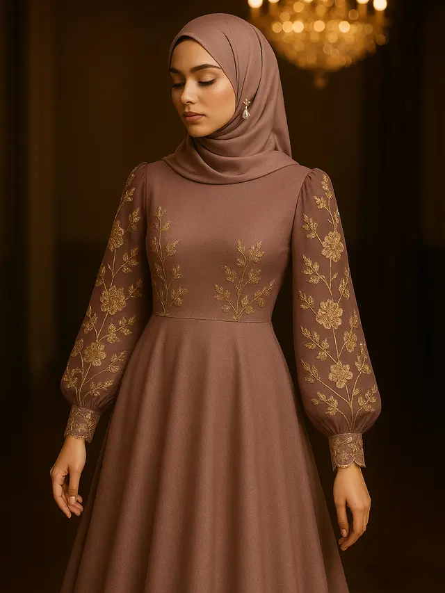7 Model Gamis Bunga untuk Kondangan agar Terlihat Elegan - Hot Liputan6.com