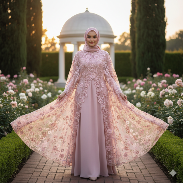 8 Model Gamis Abaya Brokat yang Elegan, Modern dan Cocok untuk Acara ...