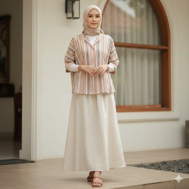 7 Model Baju Atasan Lurik Terbaru, Inspirasi Gaya Modern Bernuansa ...