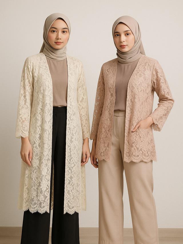 8 Inspirasi Model Outer Brokat Panjang dan Pendek Terbaru 2025, Pilihan ...