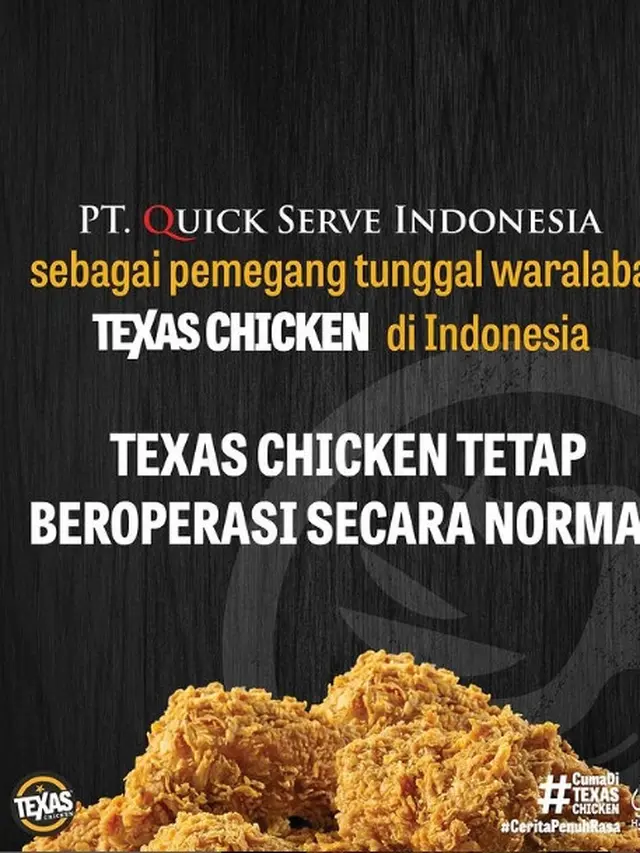 Ramai Kabar Texas Chicken di Indonesia Tutup Semua Gerai, Simak Faktanya - Lifestyle Liputan6.com