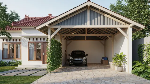 8 Desain Garasi Terbuka yang Cocok untuk Rumah Mungil, Aman dan Anti Sesak