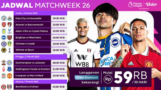 Jadwal Liga Inggris 2022 23 Live Streaming Vidio Akhir Pekan