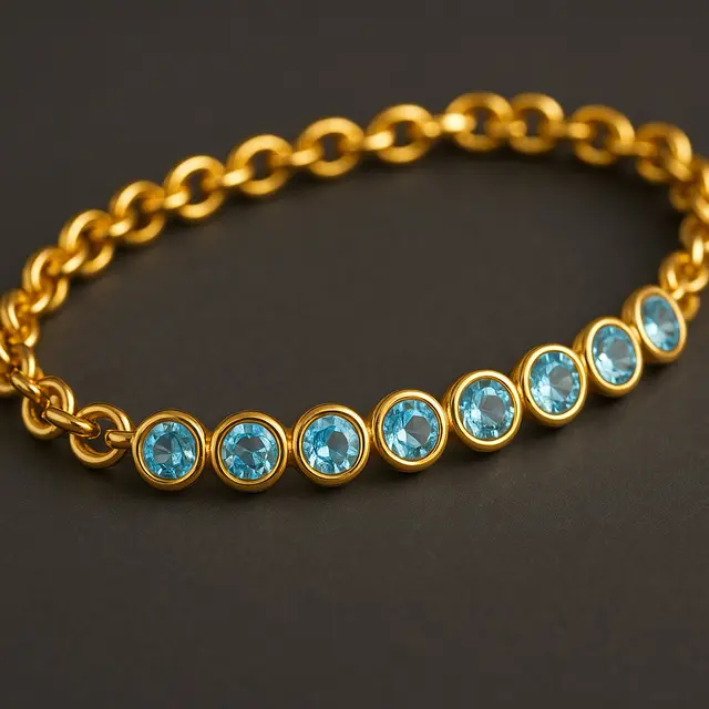 8 Model Gelang Emas 24 Karat dengan Batu Permata, Kombinasi Elegan ...