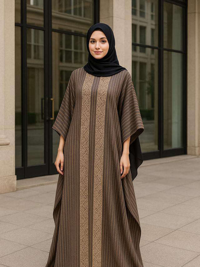 8 Model Gamis Lurik Kombinasi Brokat Tren Terbaru 2025, Pilihan Elegan ...