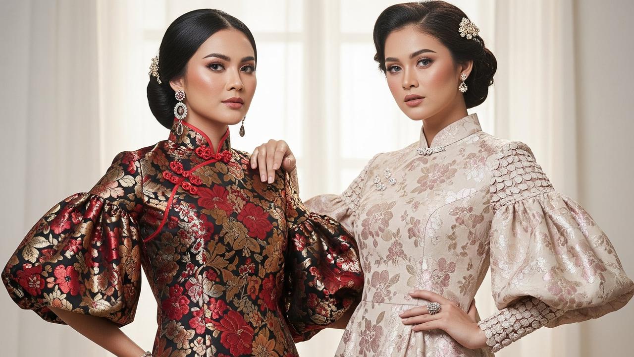 12 Dress Brokat Lengan Balon Pendek Paling Memukau 2025, Stunning dan ...