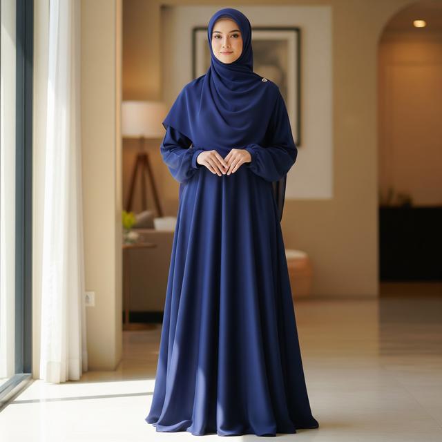 9 Model Gamis Abaya Syar'i Polos yang Mewah, Tampil Anggun dan Berkelas