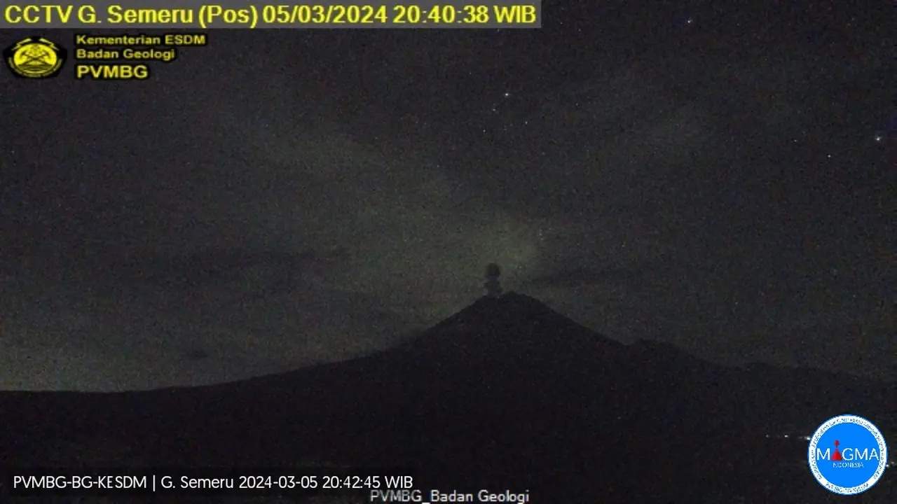 Gunung Semeru Erupsi Selasa Malam 5 Maret 2024, Tinggi Kolom Letusan Capai 800 Meter - Regional ...