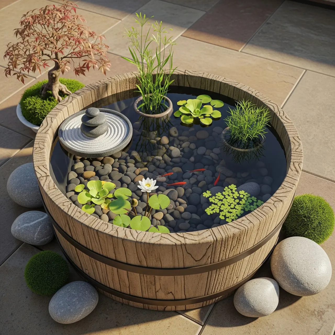 7 Inspirasi Model Kolam Ikan Mini dari Pot Tanaman, Kreatif dan Hemat ...