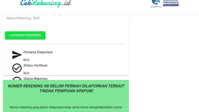 Cara Cek Rekening Aman atau Milik Sindikat Penipuan via Cekrekening.id ...