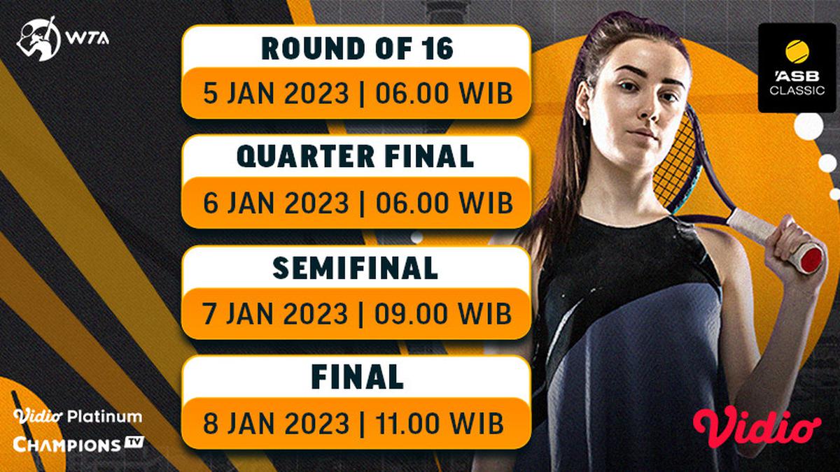 Link Live Streaming WTA 250 ASB Classic Babak 16 Besar Sampai Final di Vidio - Bola Liputan6.com