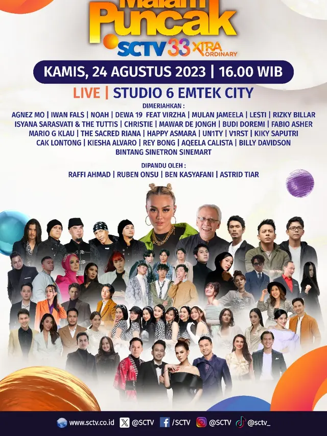 6 Fakta Malam Puncak HUT SCTV 33 XtraOrdinary yang Tayang Sore Ini, Hadirkan Dewa 19 hingga ...