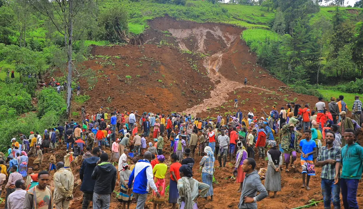 Tanah Longsor di Gofa Ethiopia Tewaskan 229 Orang - Foto Liputan6.com