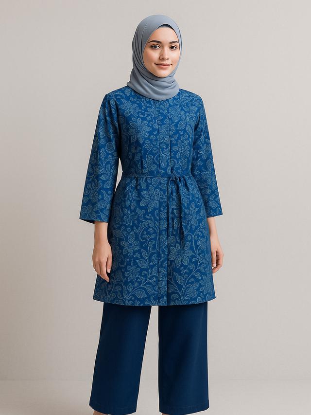 8 Inspirasi Batik Warna Biru Wanita Kekinian, Tampil Modis dan Tetap Klasik