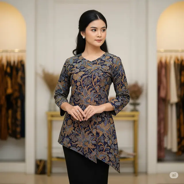7 Inspirasi Model Batik Wanita Asymmetric 2025, Tampil Anggun & Modern ...