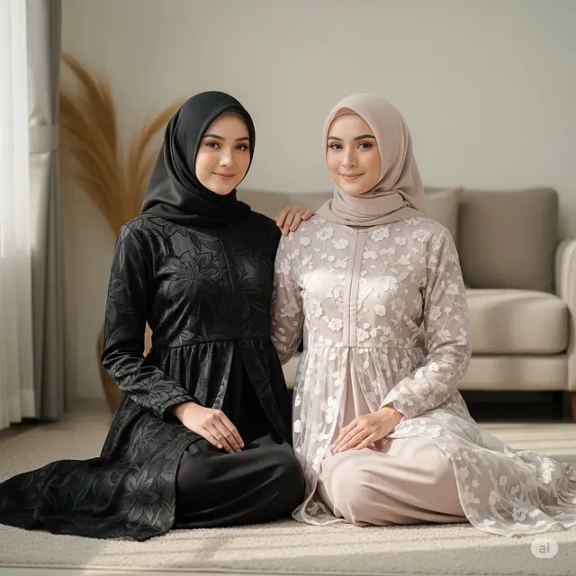 10 Gamis Muslimah Motif Bunga Besar Paling Adem 2025, Stylish & Anti ...