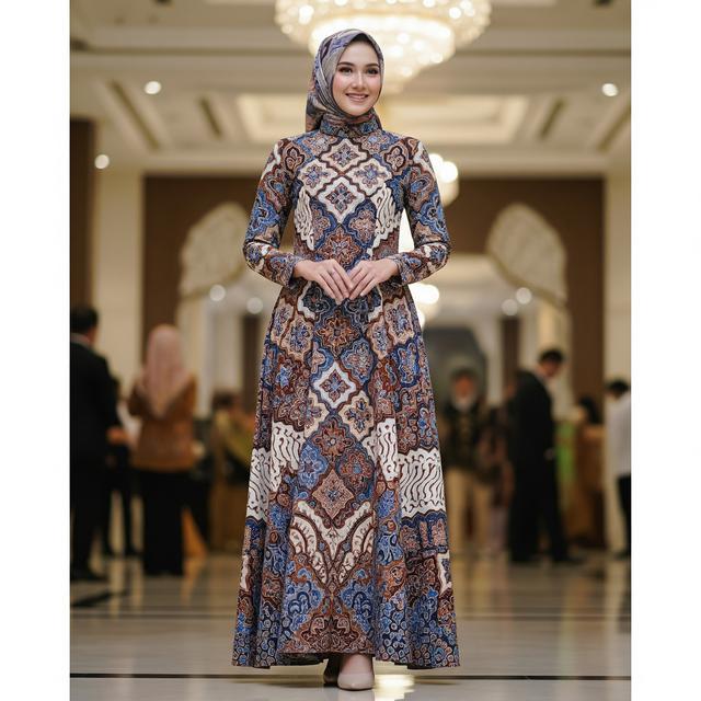9 Model Gamis Batik untuk Perkumpulan Wanita, Kombinasi Sopan dan Modis