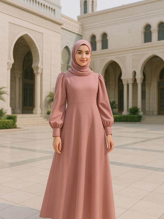 18 Model Baju Gamis Polos Modern Terbaru 2025, Buat Penampilan Lebih Anggun