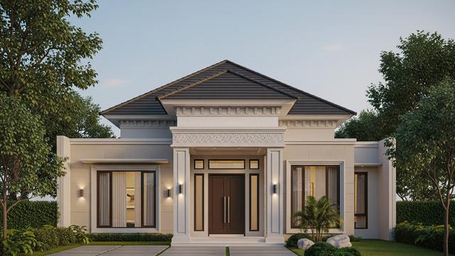 7 Model Rumah 1 Lantai dengan Permainan Ketinggian Plafon Depan ...