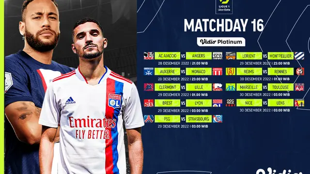 Jadwal dan Link Streaming Ligue 1 2022/2023 Matchday 16 di Vidio, 28-30 Desember 2022 - Ragam ...