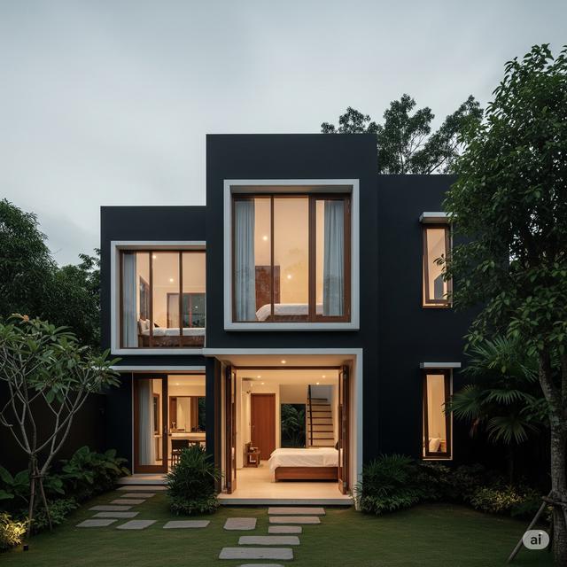 12 Inspirasi Cat Rumah Hitam Putih Sederhana, Elegan, Minimalis, dan ...