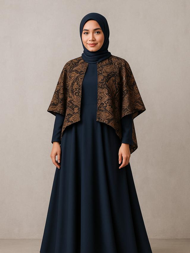 7 Model Gamis dengan Outer Batik, Cocok untuk Acara Formal hingga ...