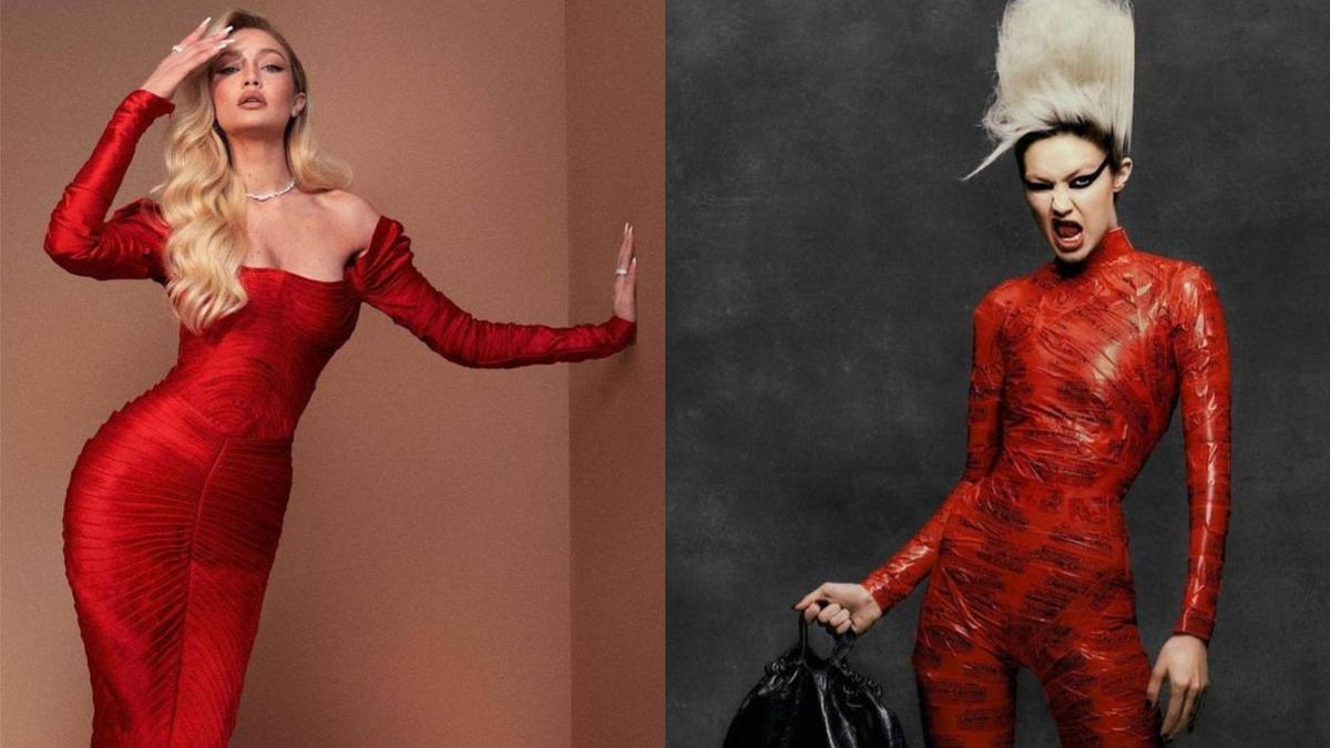 6 Gaya Bold Supermodel Gigi Hadid dengan Outfit Warna Merah, yang ...
